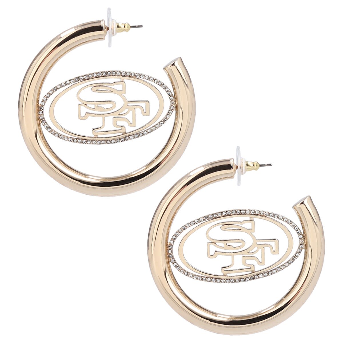 BaubleBar San Francisco 49ers Logo Large Hoop Earrings | Nordstrom
