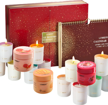 Lovery Scented Soy Candle Advent Calendar and Whipped Body Butter Gift ...