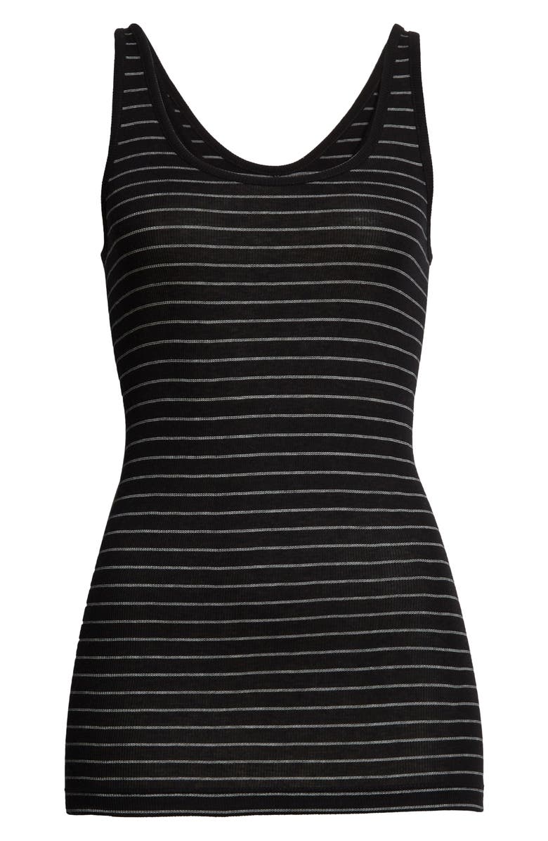 Vince Stripe Scoop Neck Pima Cotton & Modal Tank Top | Nordstromrack