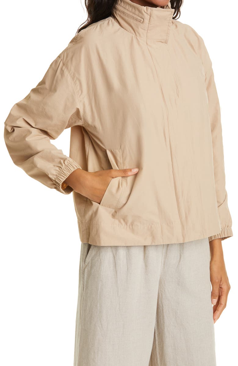 Eileen Fisher Stand Collar Organic Cotton Blend Jacket | Nordstromrack