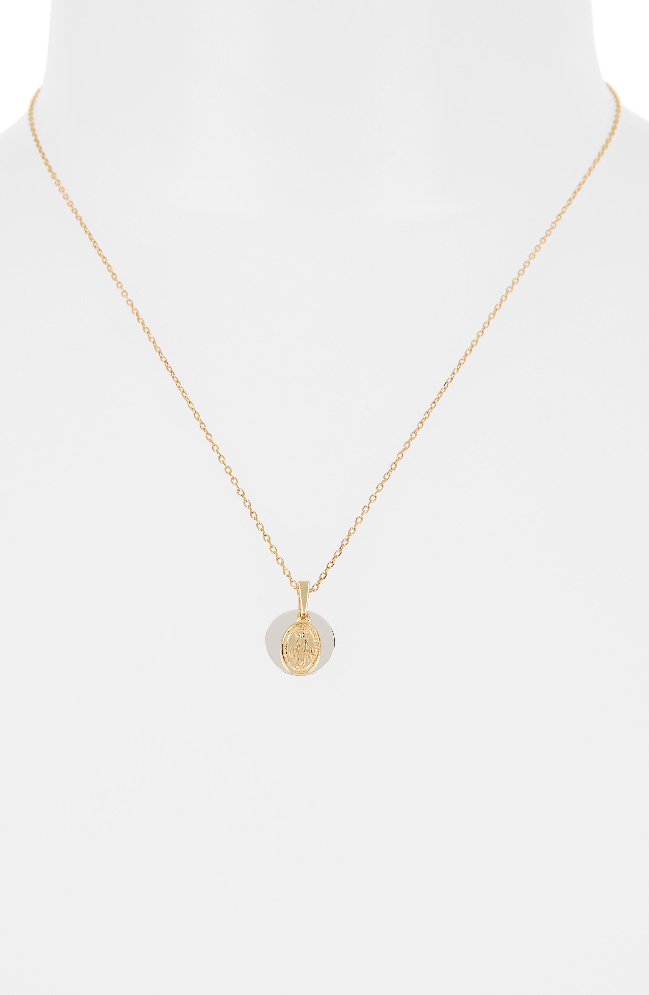 Argento Vivo Sterling Silver Two Tone Religious Pendant Necklace ...