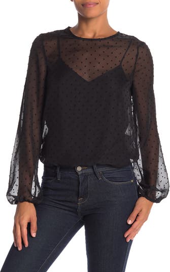 WAYF Textured Dot Crew Neck Bodysuit | Nordstromrack