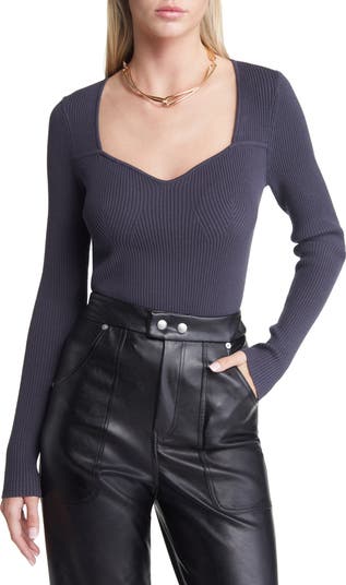Open Edit Sweetheart Neck Rib Top | Nordstrom