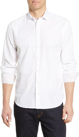 Bugatchi Shaped Fit Solid Cotton Sport Shirt | Nordstromrack