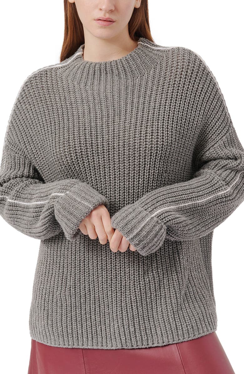 ATM Anthony Thomas Melillo Piped Wool Blend Funnel Neck Sweater ...