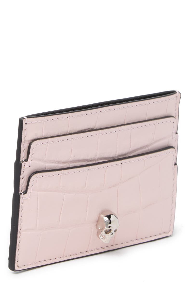 McQueen Alexander McQueen Croc Embossed Leather Skull Card Holder ...