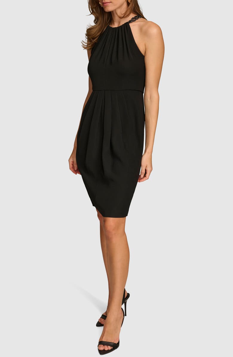 Donna Karan New York Chain Strap Pintuck Sheath Dress | Nordstrom