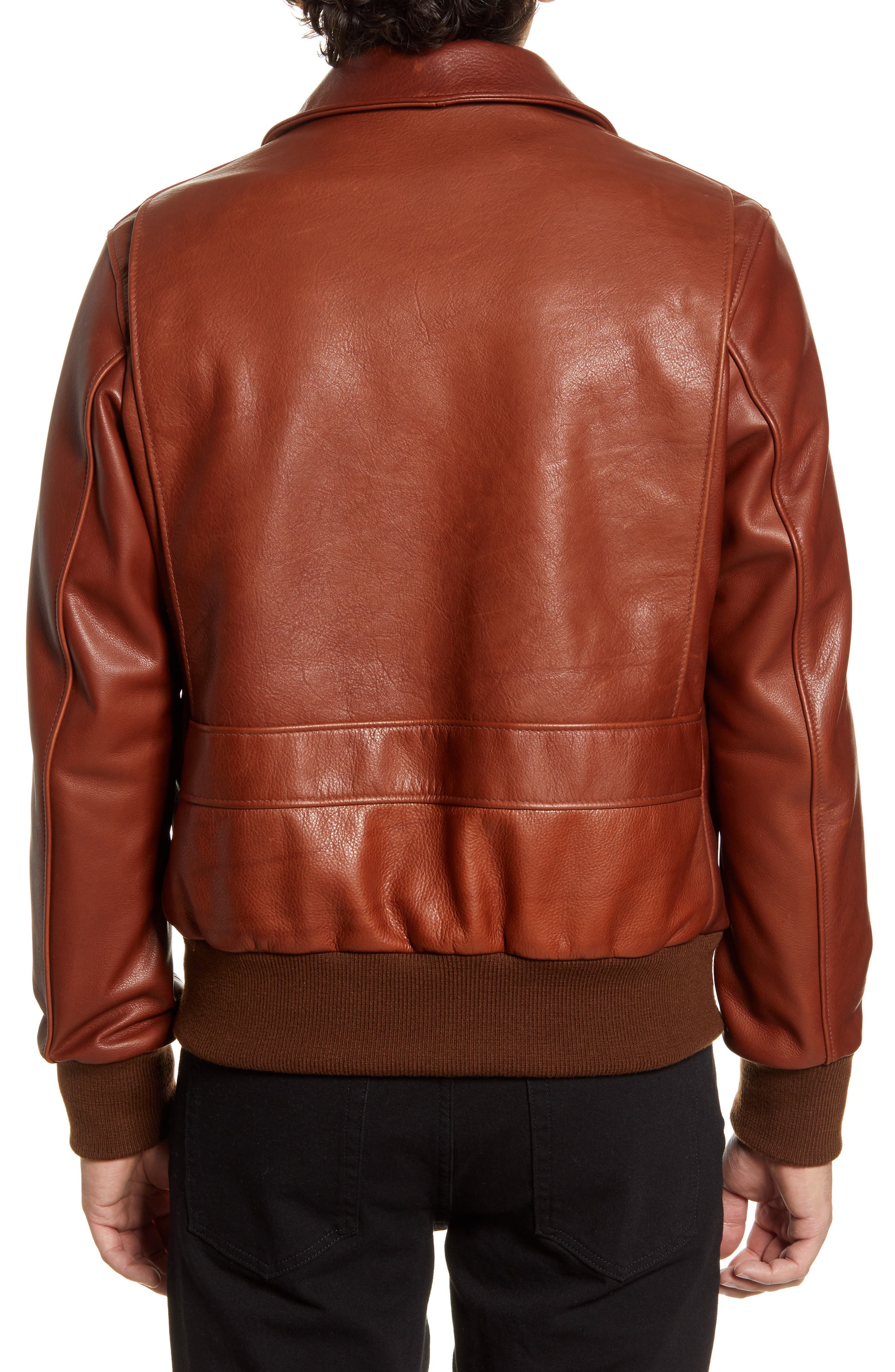 Schott NYC Pebble Texture Leather Bomber Jacket | Nordstrom