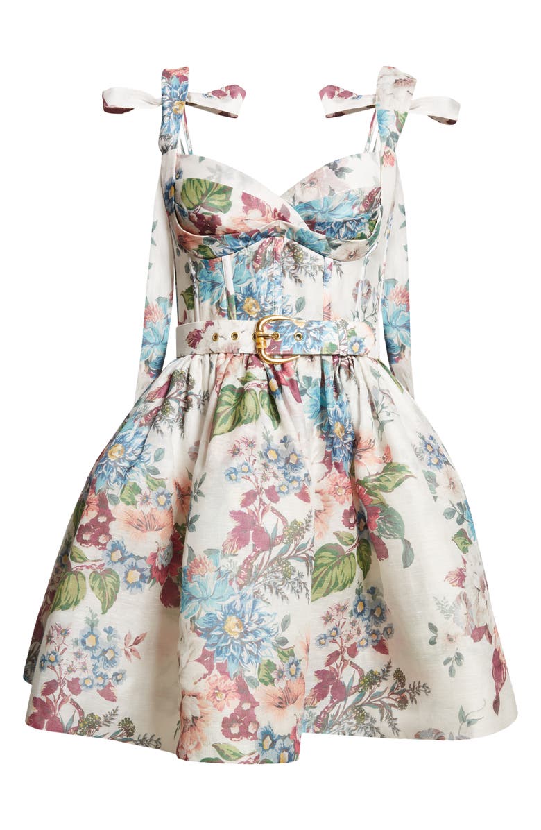 Zimmermann Matchmaker Bustier Corset Linen & Silk Organza Mini Sundress ...