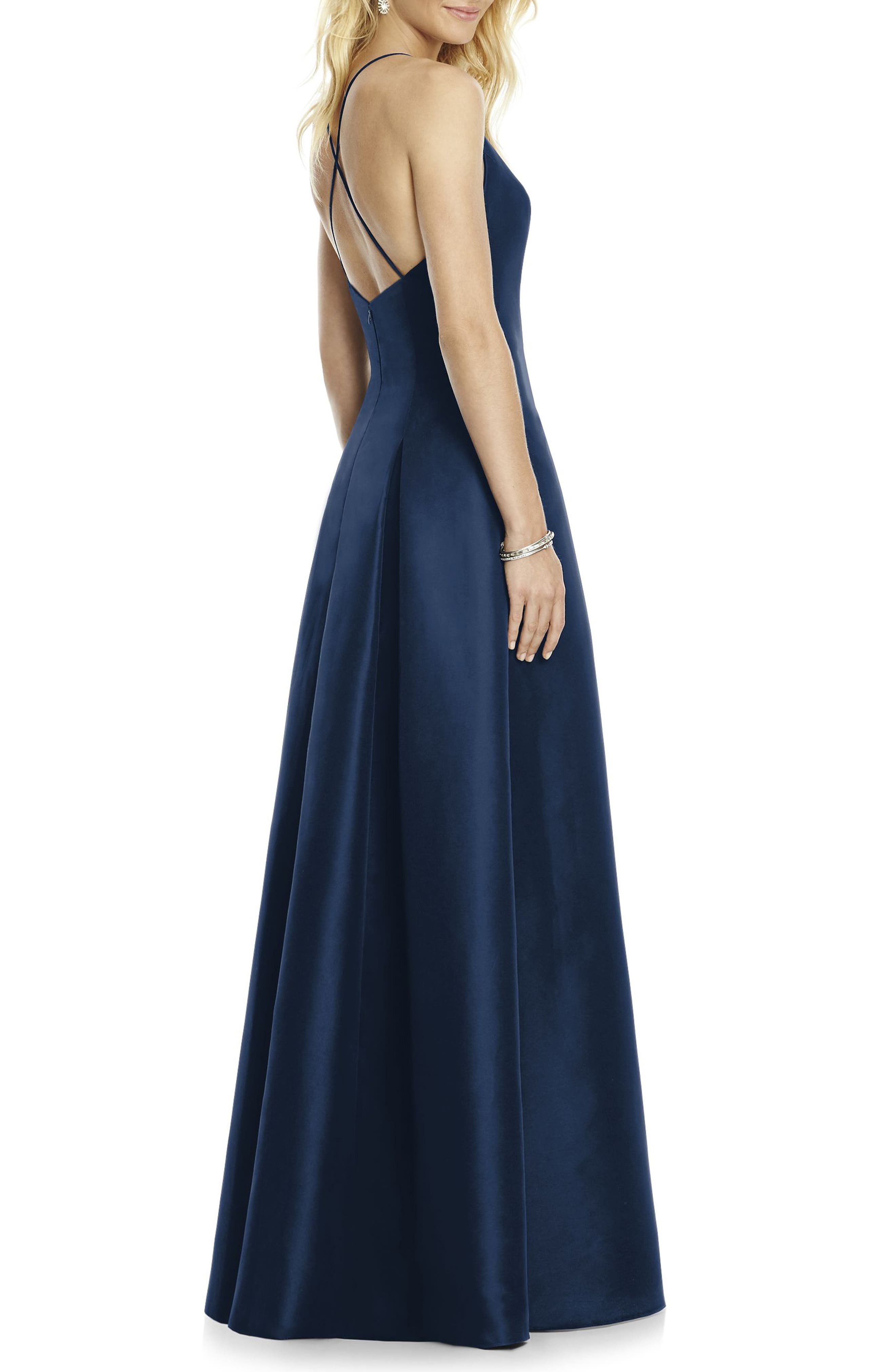 After Six Cross Back Taffeta A-Line Gown | Nordstrom