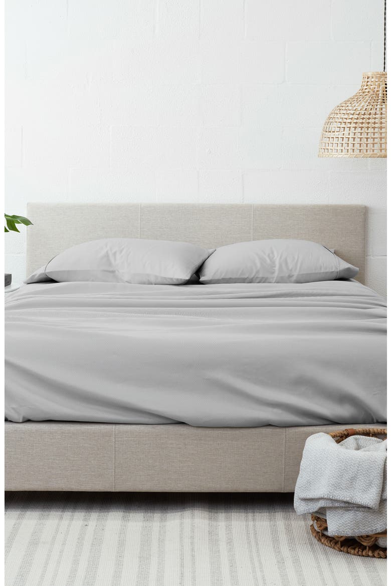 Home Spun Our Elegant My Heart Pattern 4-Piece Sheet Set - Light Gray ...