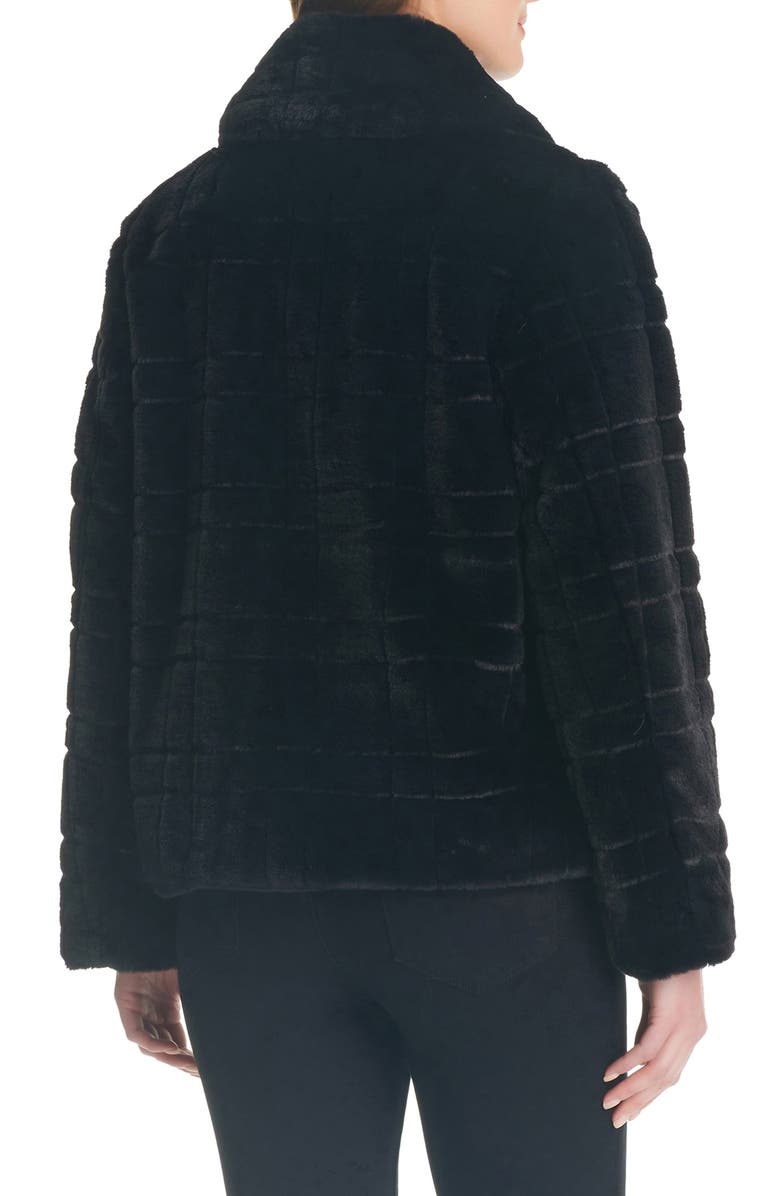 Kate Spade New York short plaid grooved faux fur jacket | Nordstromrack