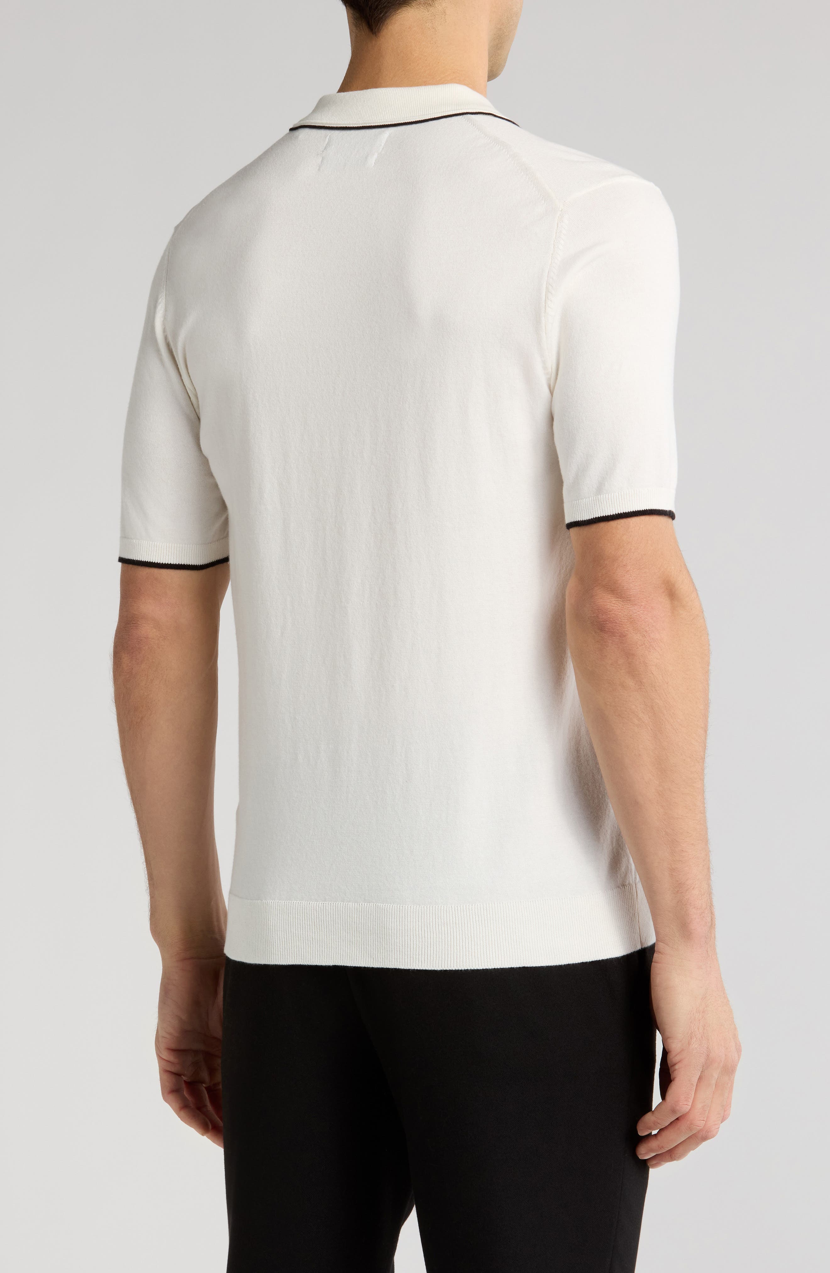 DENIM AND FLOWER Zip Tip Sweater Polo | Nordstromrack