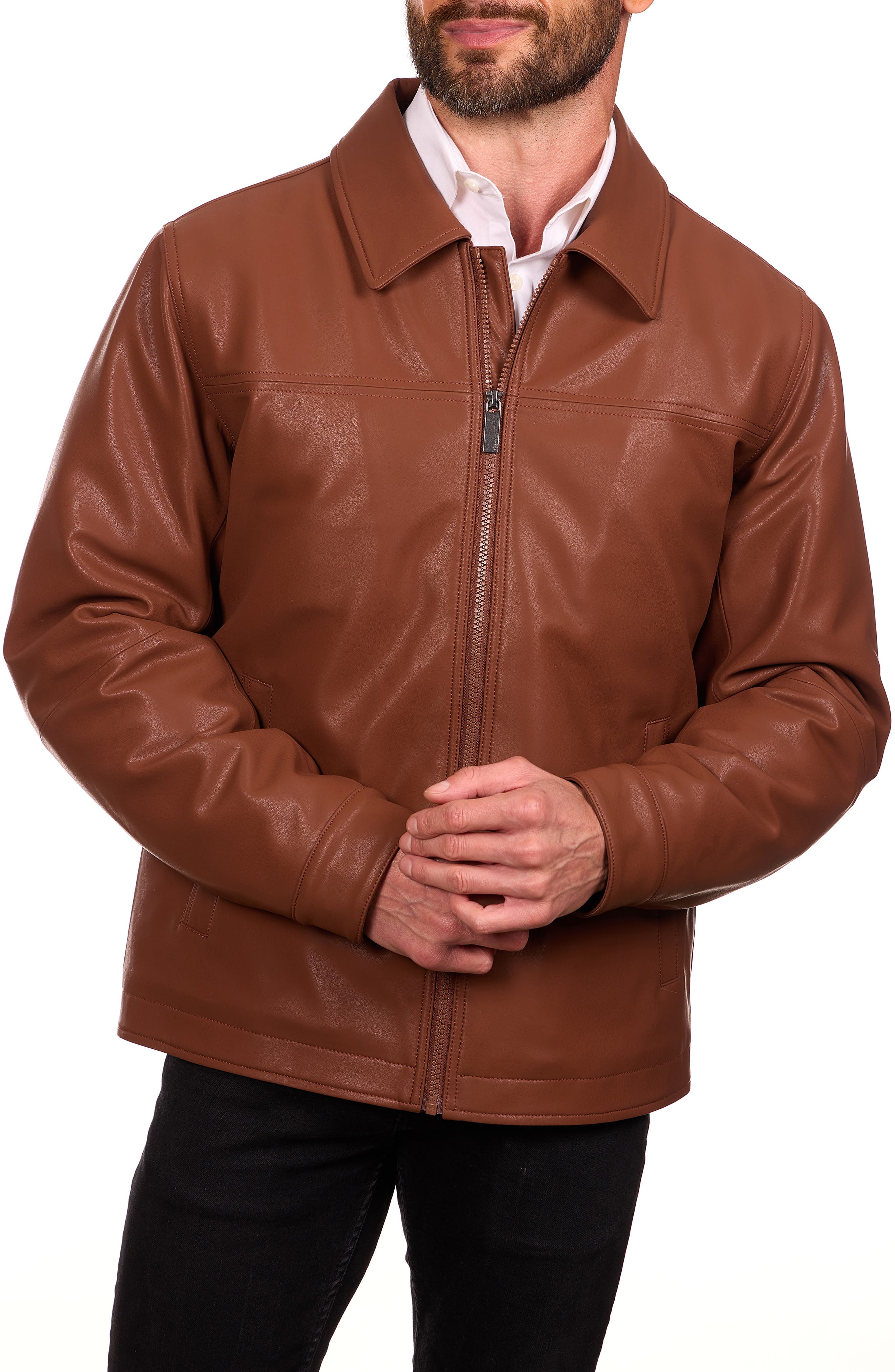 Perry Ellis Classic Leather Jacket | Nordstromrack
