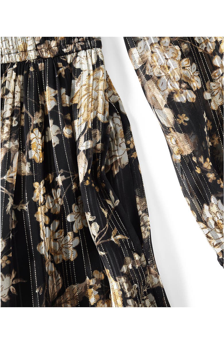 Lands' End Lurex Shadow Stripe Midi Dress | Nordstrom