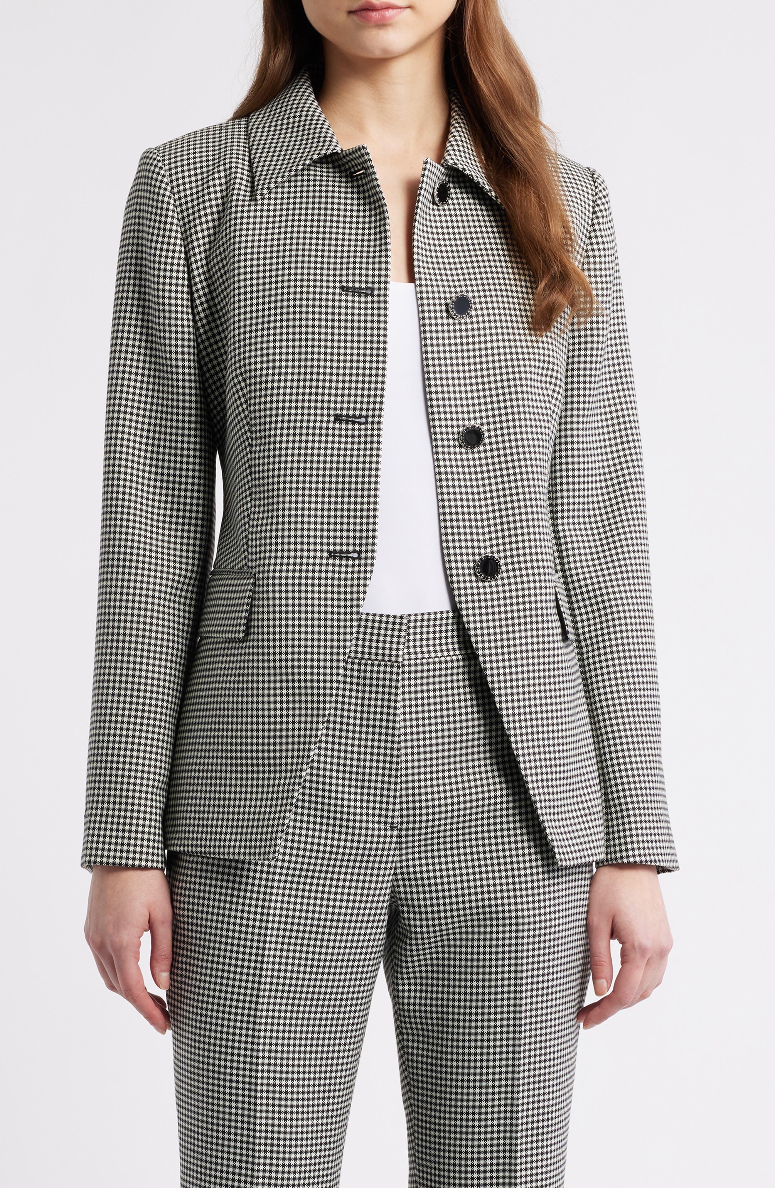 Elie Tahari The Greta Check Wool Blend Jacket | Nordstrom