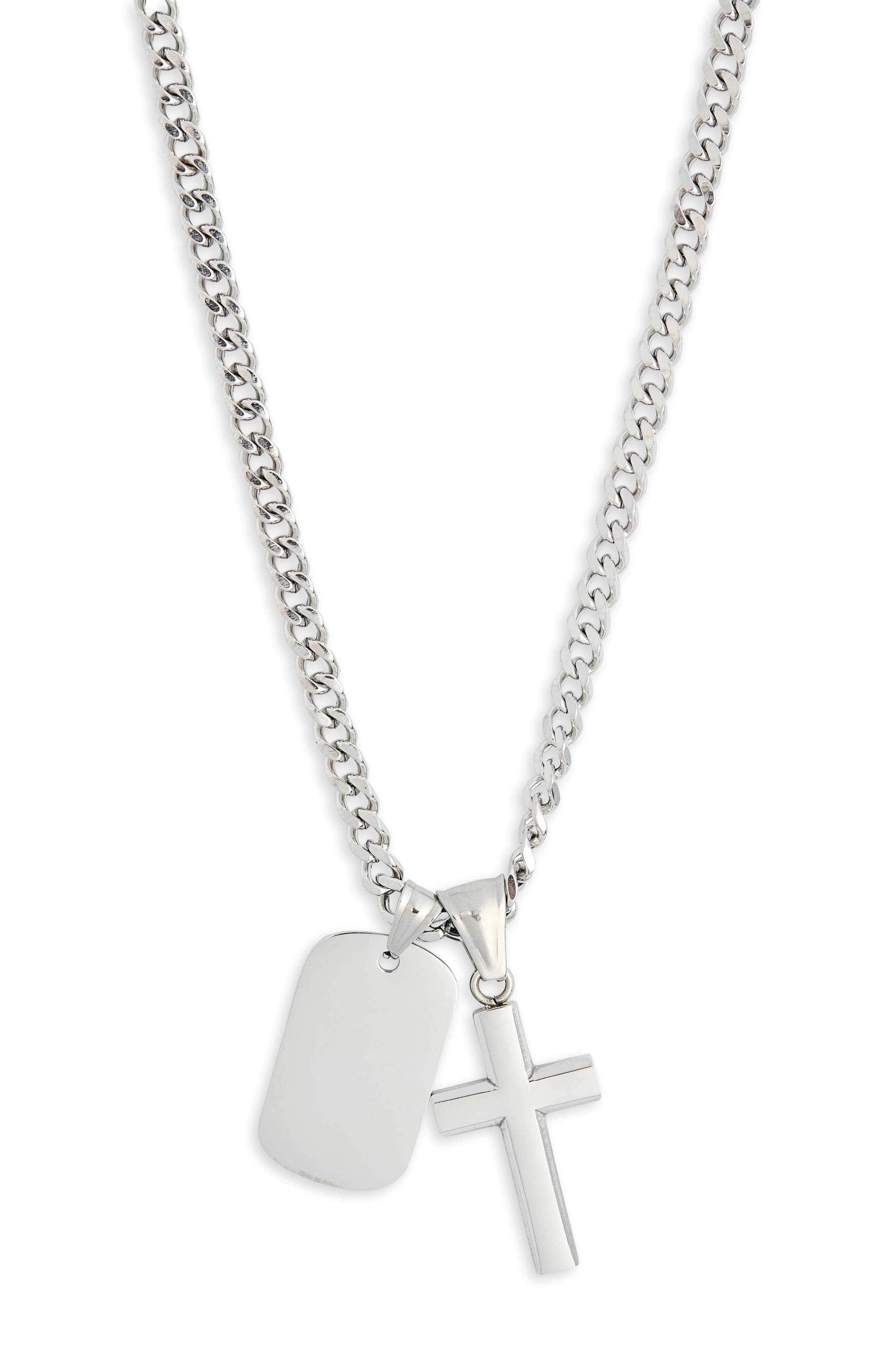 Men's Dog Tag & Cross Necklace (Men) | Nordstromrack