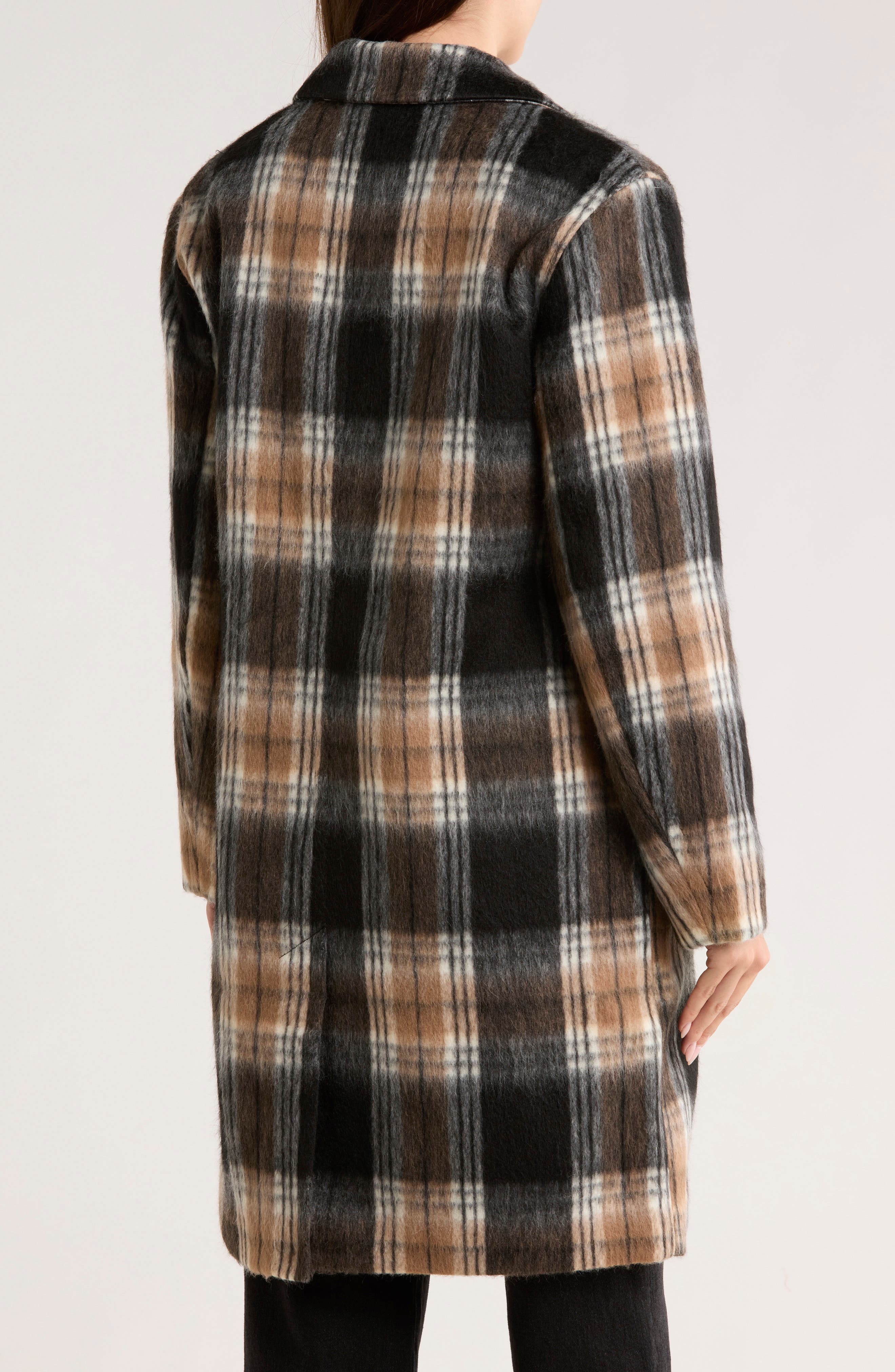 Lucky Brand Plaid Single Breasted Coat | Nordstromrack