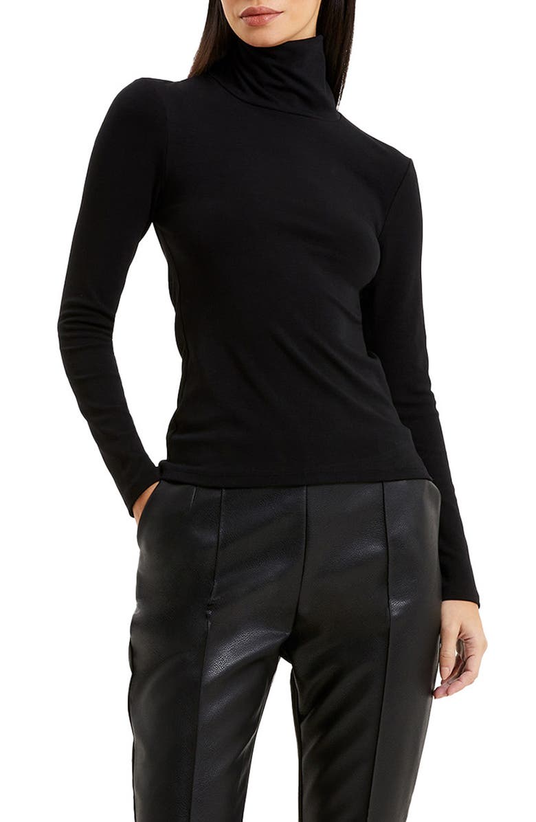 French Connection Roy Back Cutout Turtleneck Top | Nordstromrack
