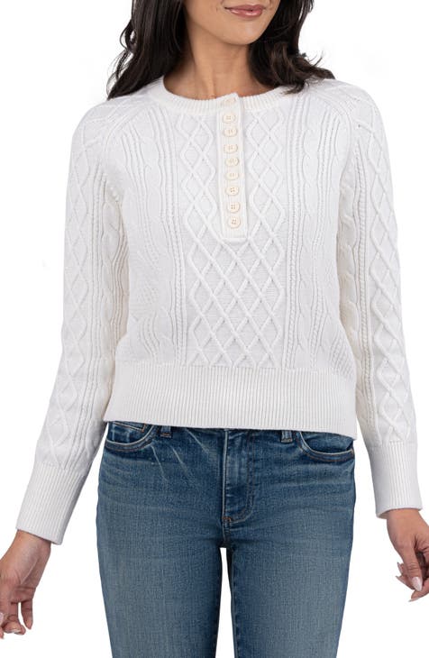 Women's White Cable Knit & Fair Isle Sweaters | Nordstrom