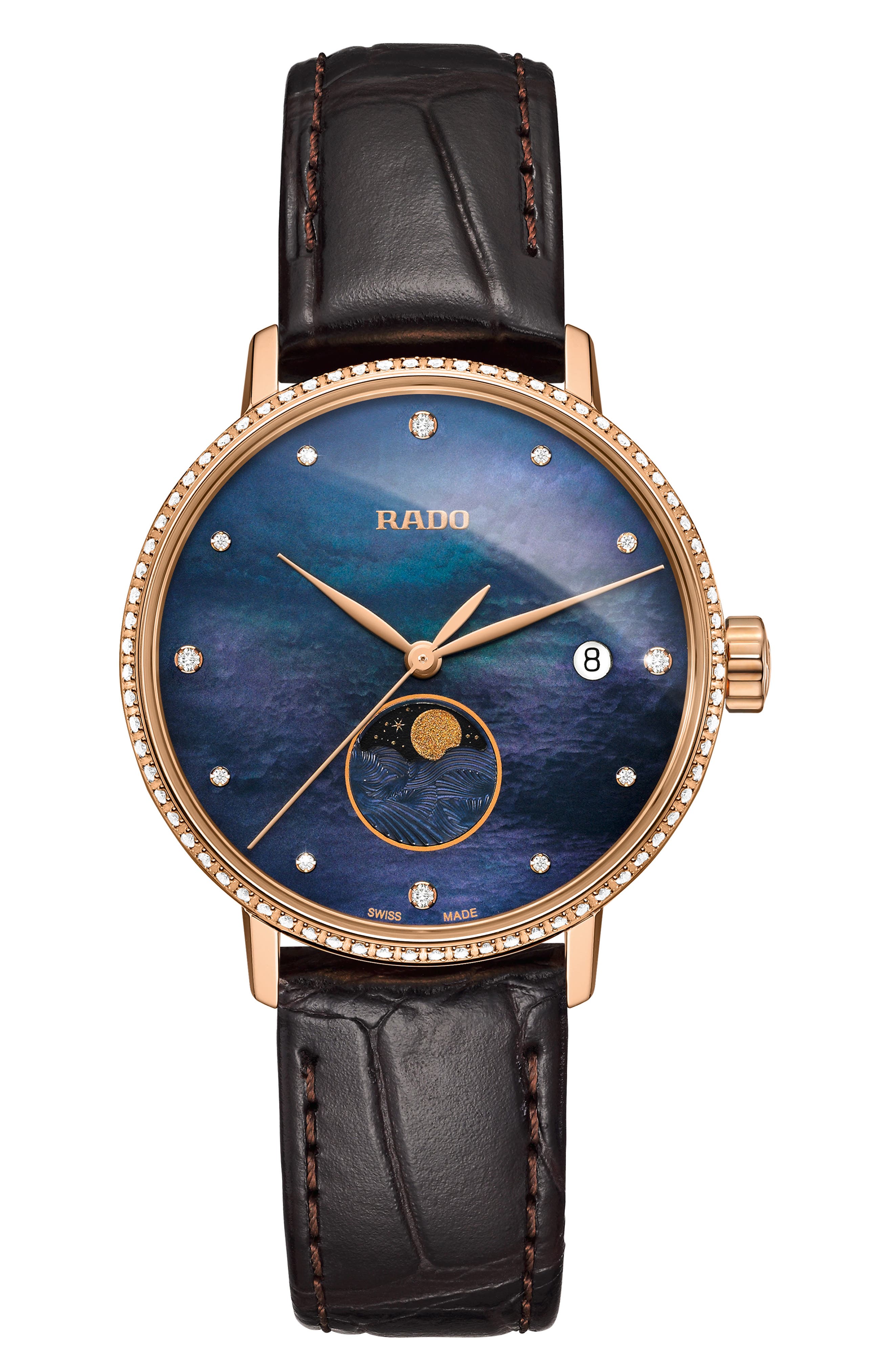 RADO Coupole Classic Leather Strap Watch, 34mm | Nordstromrack