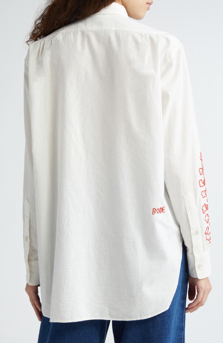 Bode Crossvine Beaded Cotton Button-Up Shirt | Nordstromrack