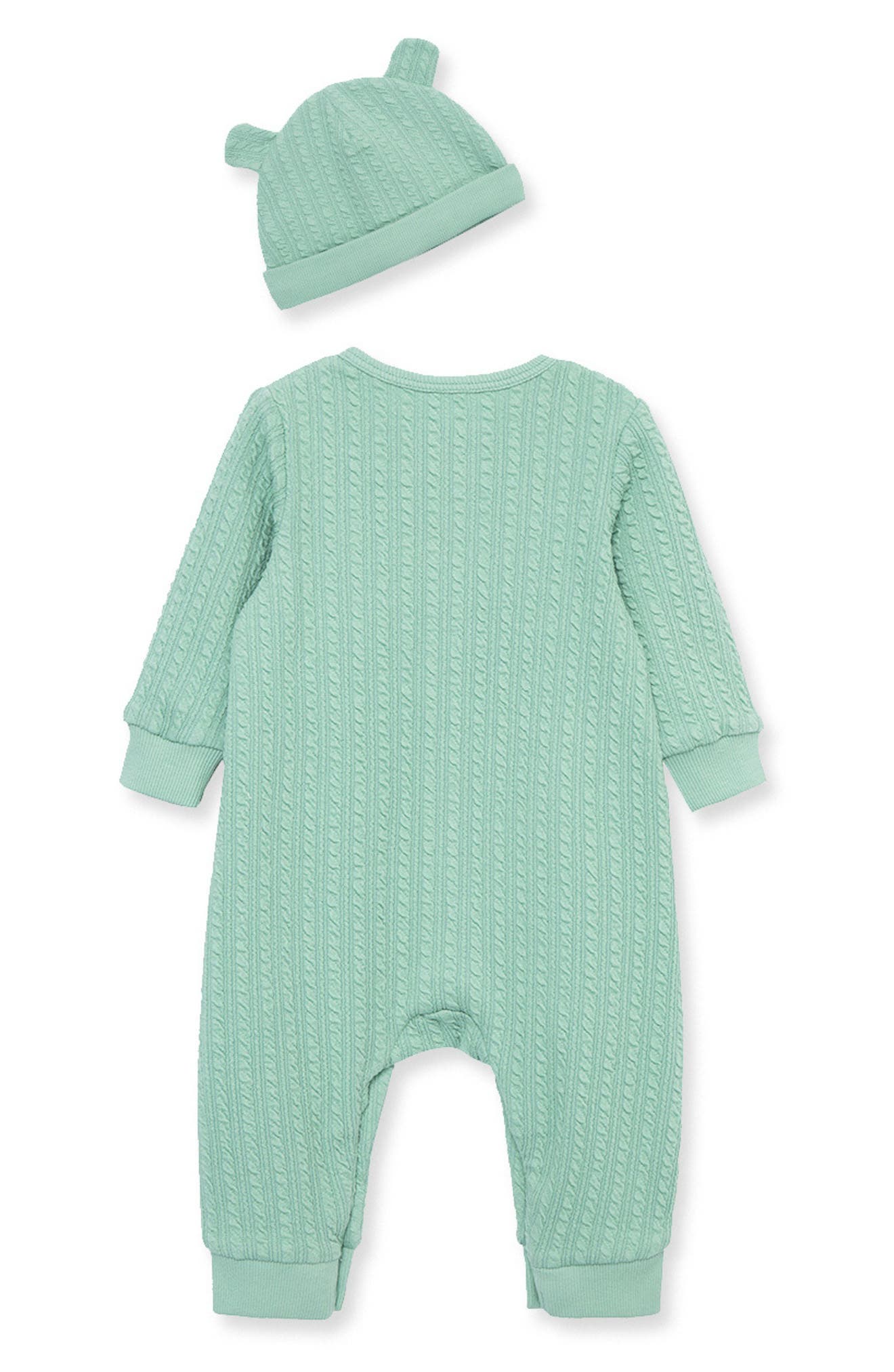 Little Me Cable Knit Romper & Hat Set | Nordstromrack