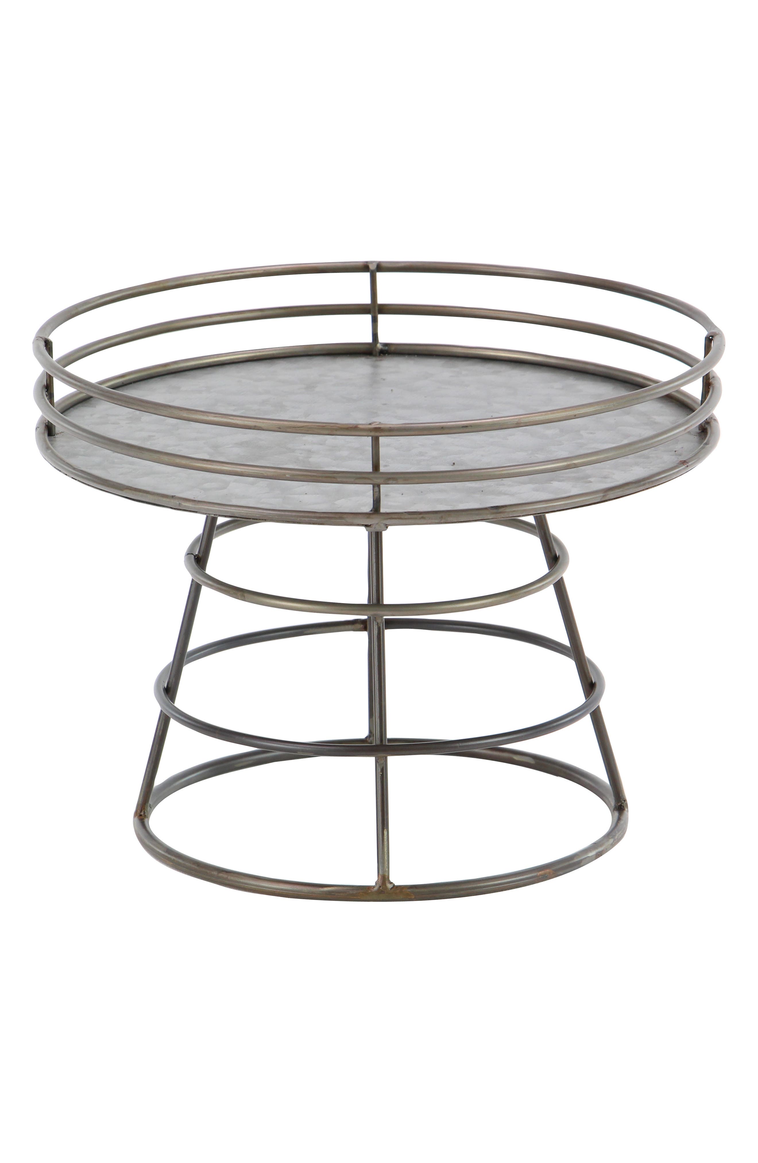 SONOMA SAGE HOME Industrial Iron Round Grey Tray Stand | Nordstromrack