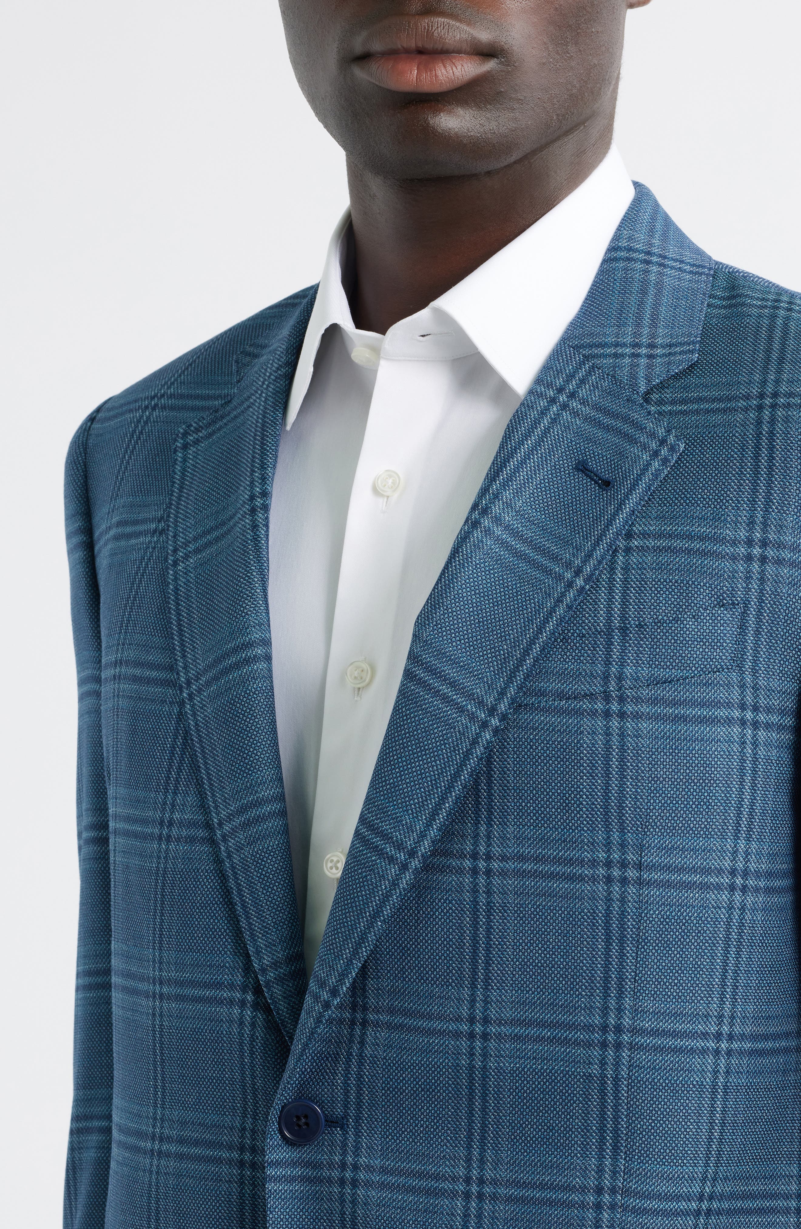 Emporio Armani G Line Windowpane Check Wool Sport Coat | Nordstromrack