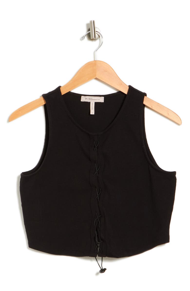 BCBGeneration Lace-Up Crop Tank Top | Nordstromrack