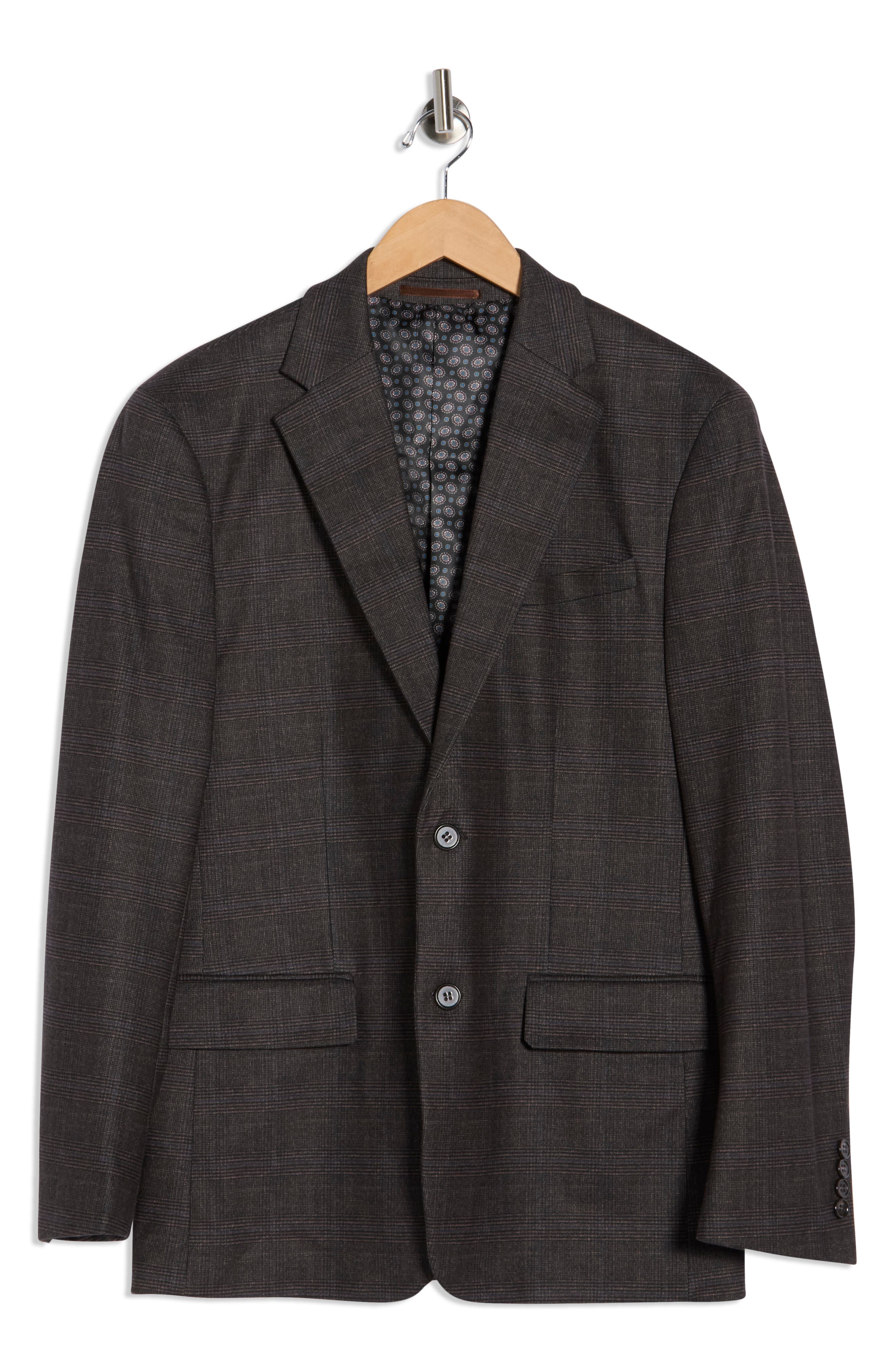 Duchamp Slim Fit Plaid Stretch Knit Blazer | Nordstromrack