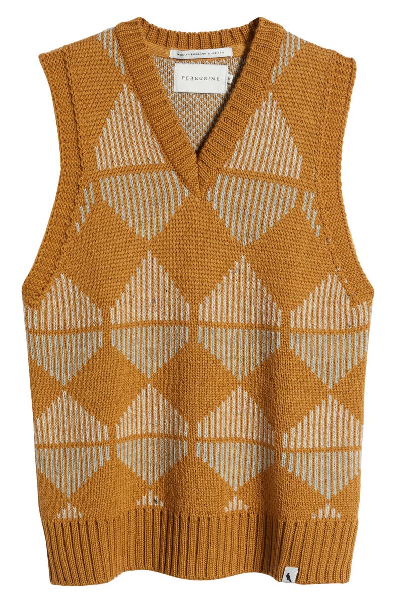 PEREGRINE Geo Pattern V-Neck Wool Sweater Vest | Nordstromrack