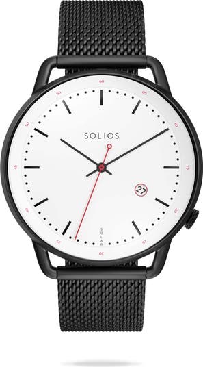 Solios Watches The Solar Curve | White Dial - Black Case | Nordstrom