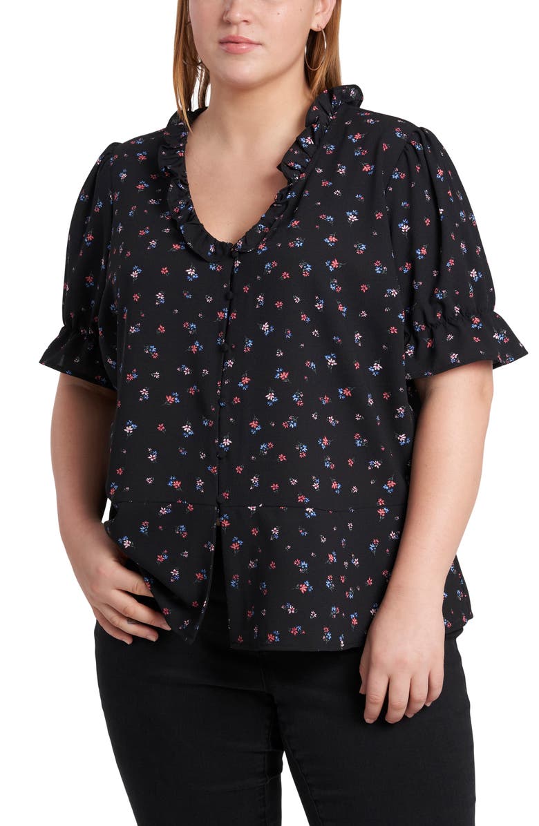 1.STATE Ditsy Floral Ruffle Blouse | Nordstromrack
