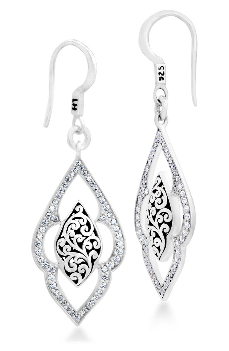 Lois Hill Pavé Diamond Outline Scroll Focus Drop Earrings - 0.60ct ...