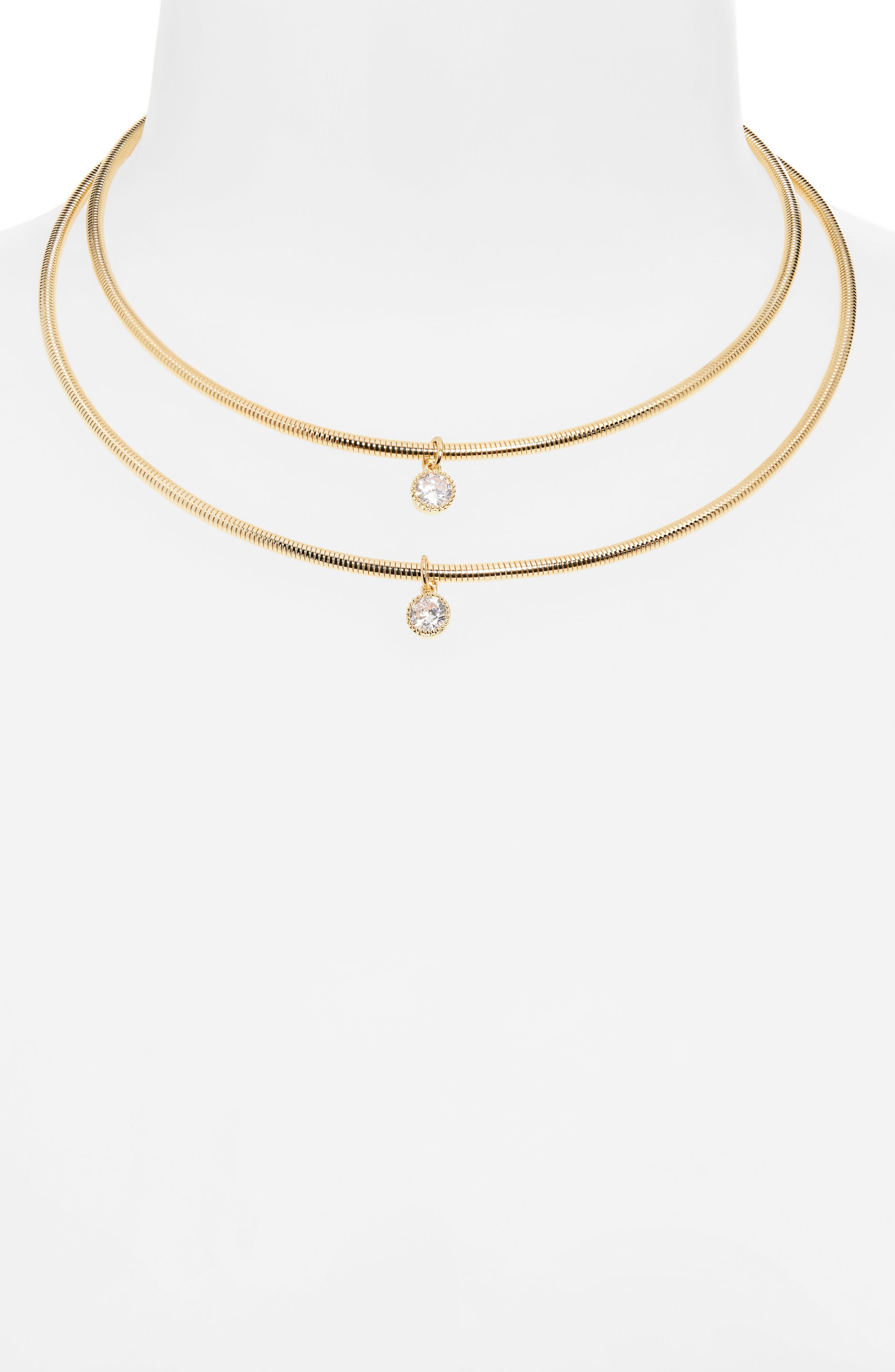 Tasha Crystal Charm Snake Chain Layered Necklace | Nordstromrack