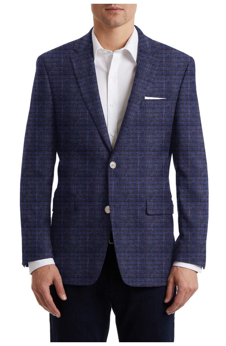 Hart Schaffner Marx Medium Blue Windowpane Two Button Notch Lapel New ...