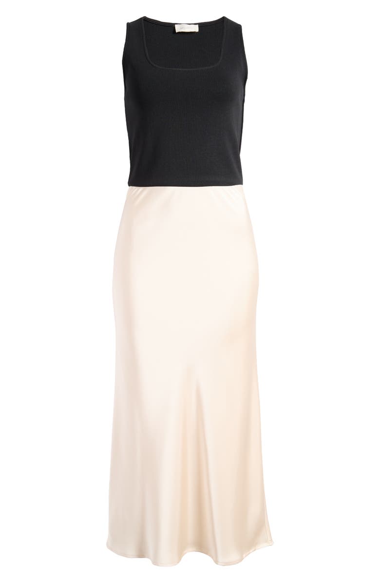 MELLODAY Mixed Media Colorblock Sleeveless Maxi Dress | Nordstromrack