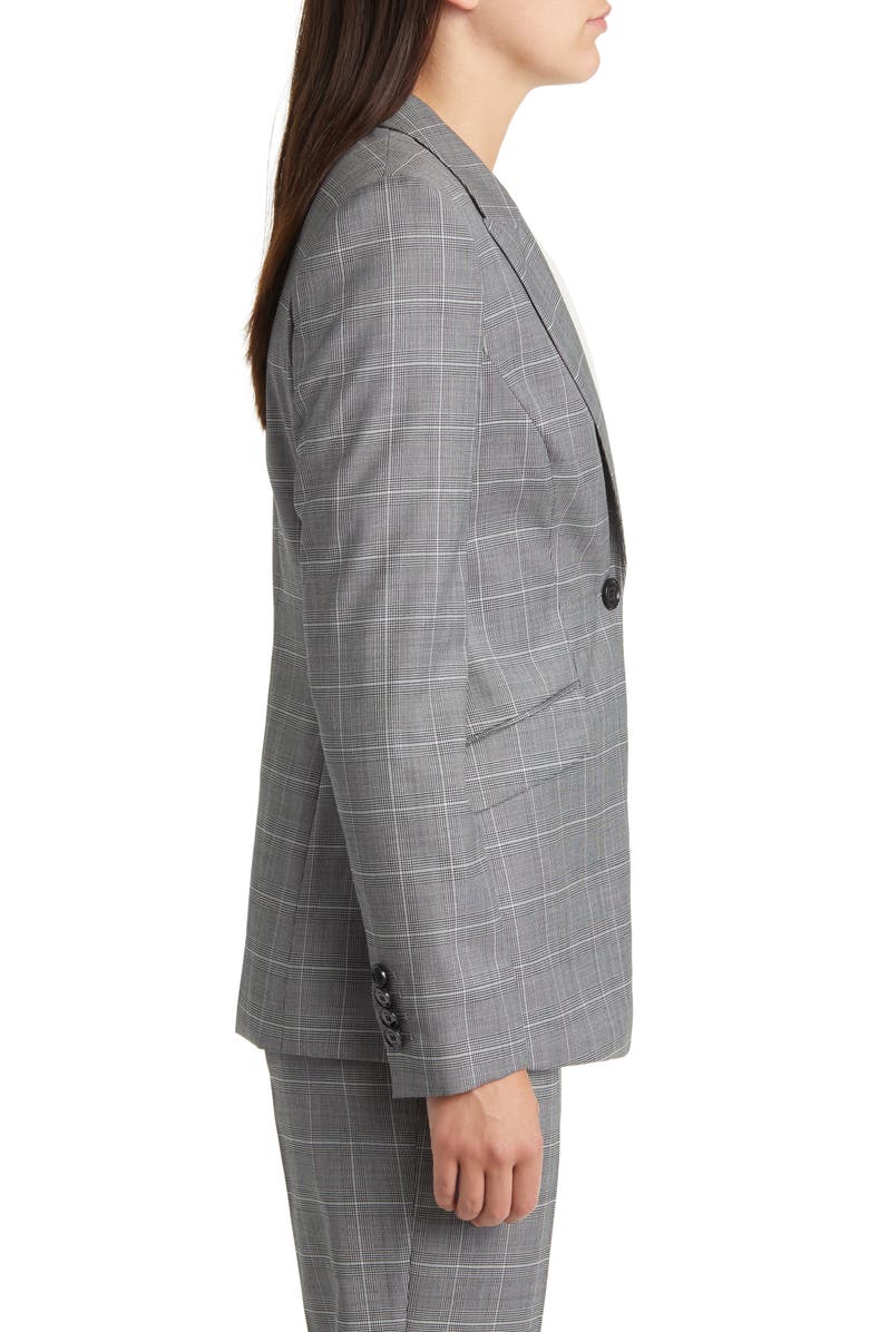 BOSS Juicylara Check One-Button Virgin Wool Blazer | Nordstromrack