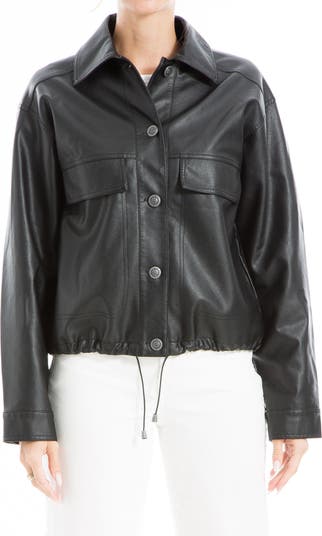 MAX STUDIO Faux Leather Crop Jacket | Nordstromrack