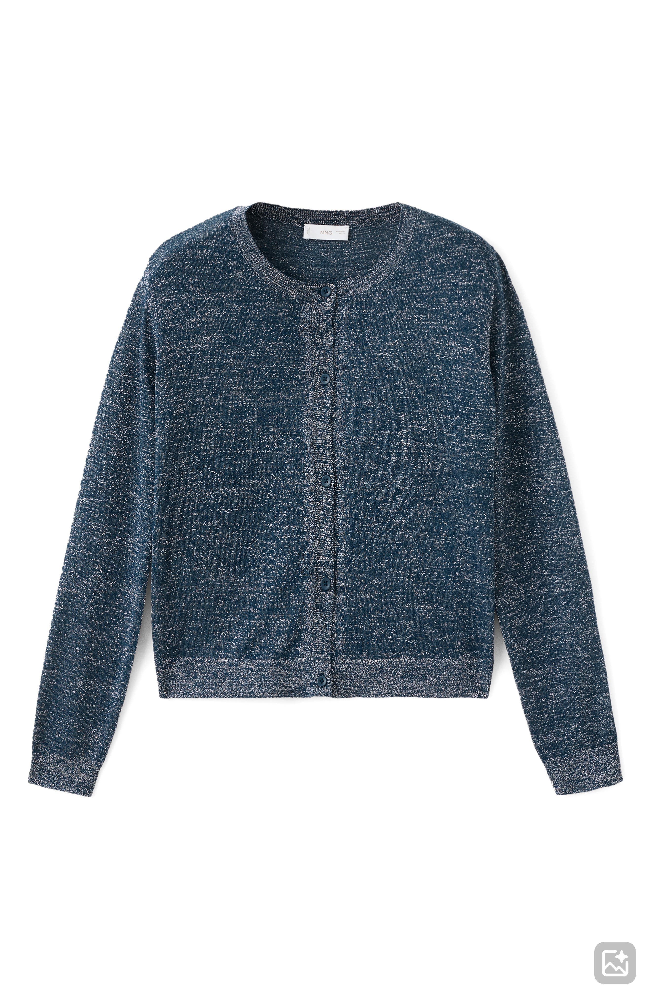 MANGO TEEN Metallic Crewneck Cardigan | Nordstrom