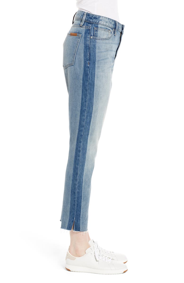Sanctuary Straight Leg Shadow Stripe Crop Jeans | Nordstrom