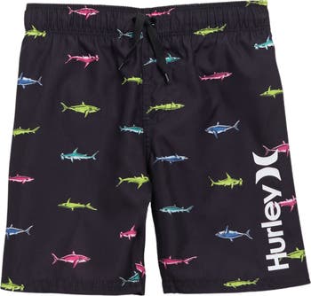 Hurley Kids' Shark Print Swim Trunks | Nordstromrack