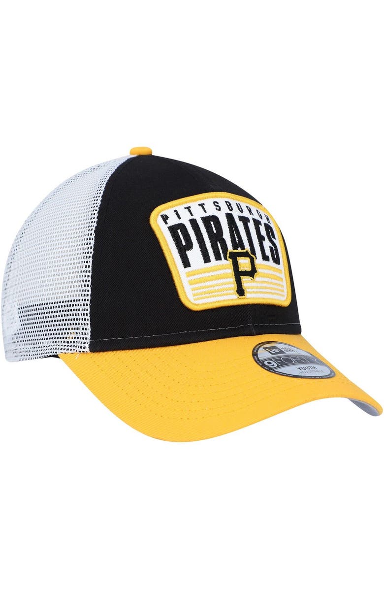 New Era Youth New Era Black/Gold Pittsburgh Pirates Patch Trucker ...