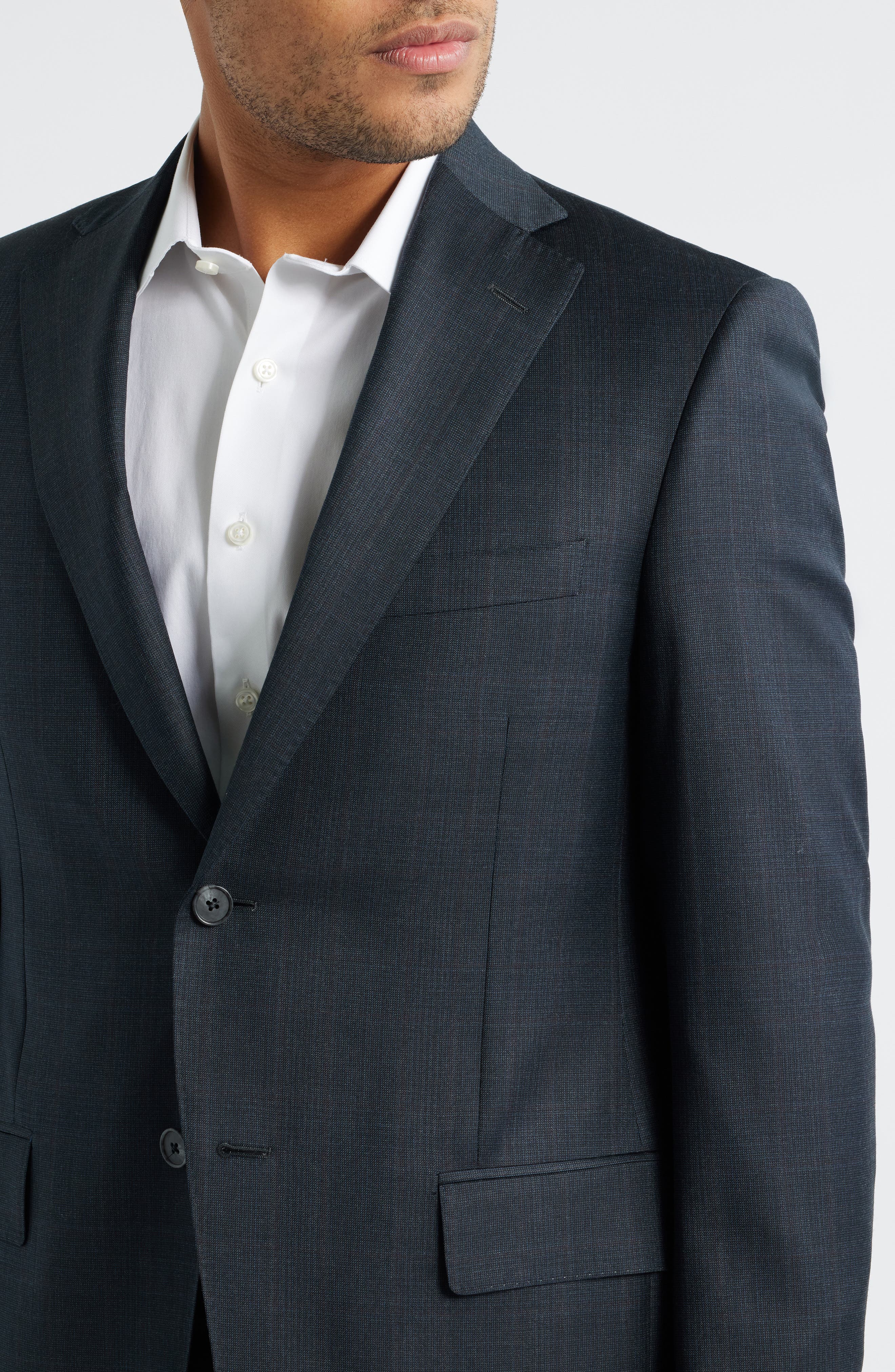 Heritage Gold Milano Regular Fit Charcoal Grey Plaid Super 130s Wool ...