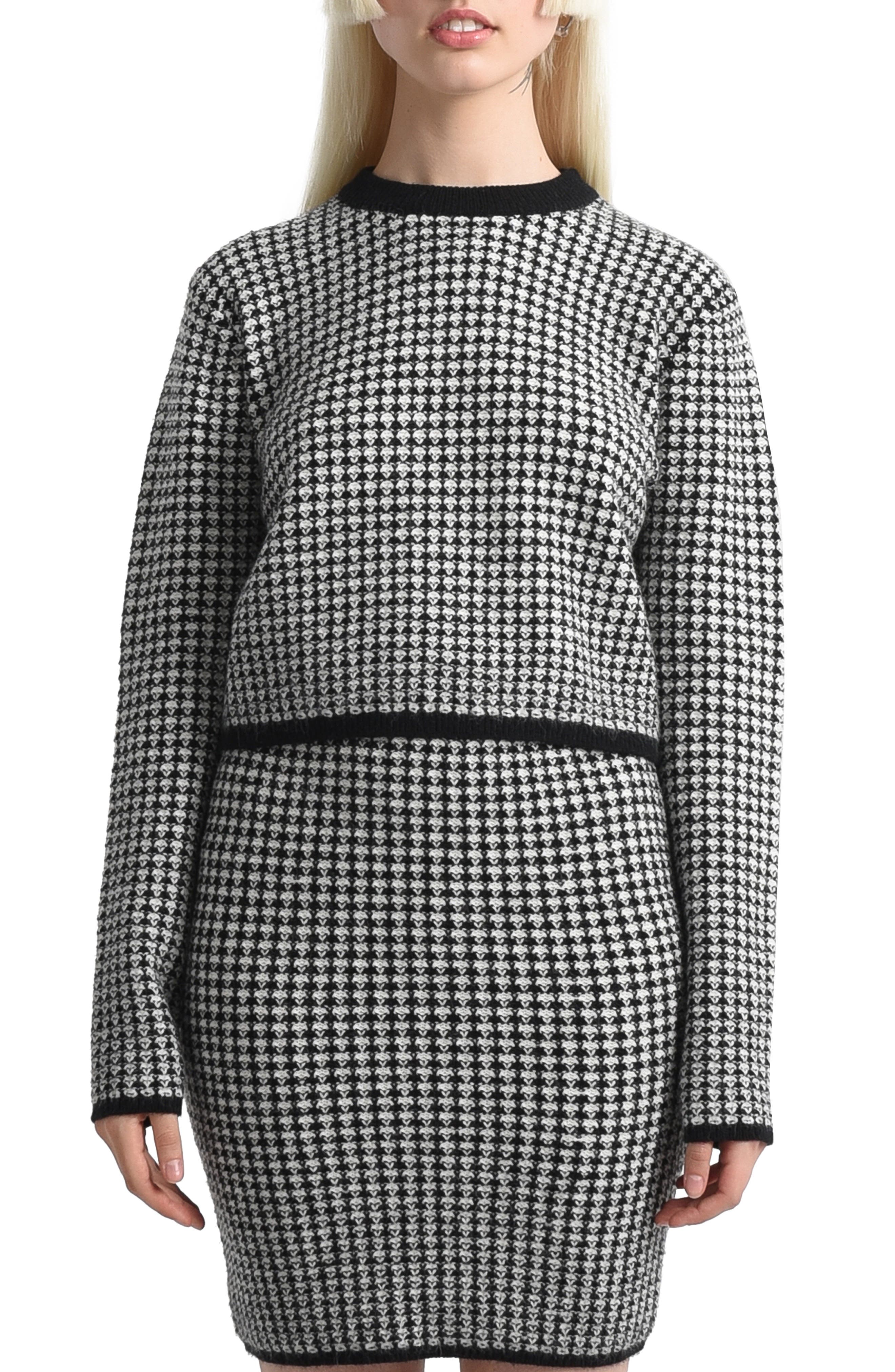 Molly Bracken Check Crop Sweater | Nordstrom