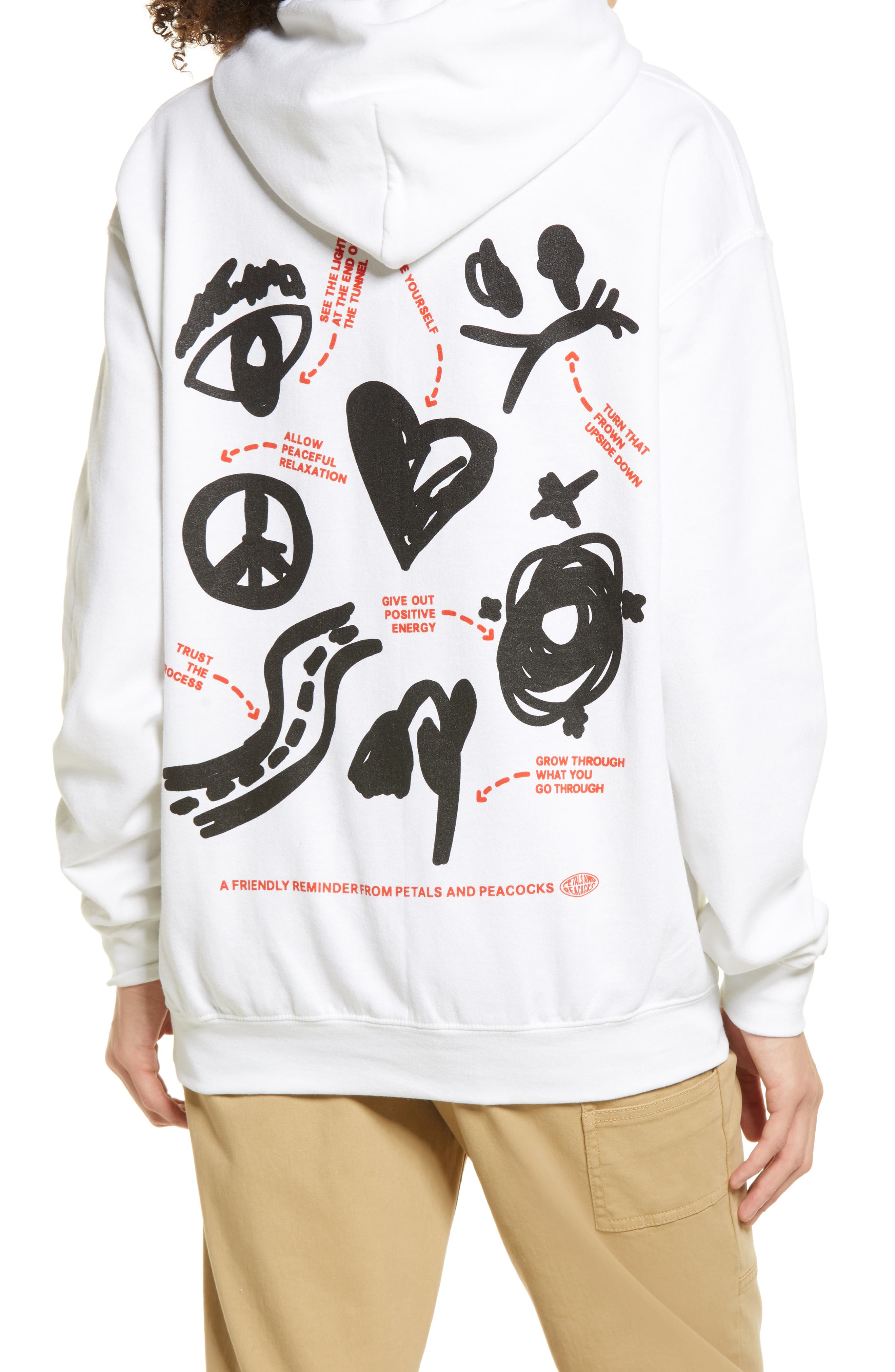Petals and Peacocks Gender Inclusive Manifesting Graphic Hoodie ...