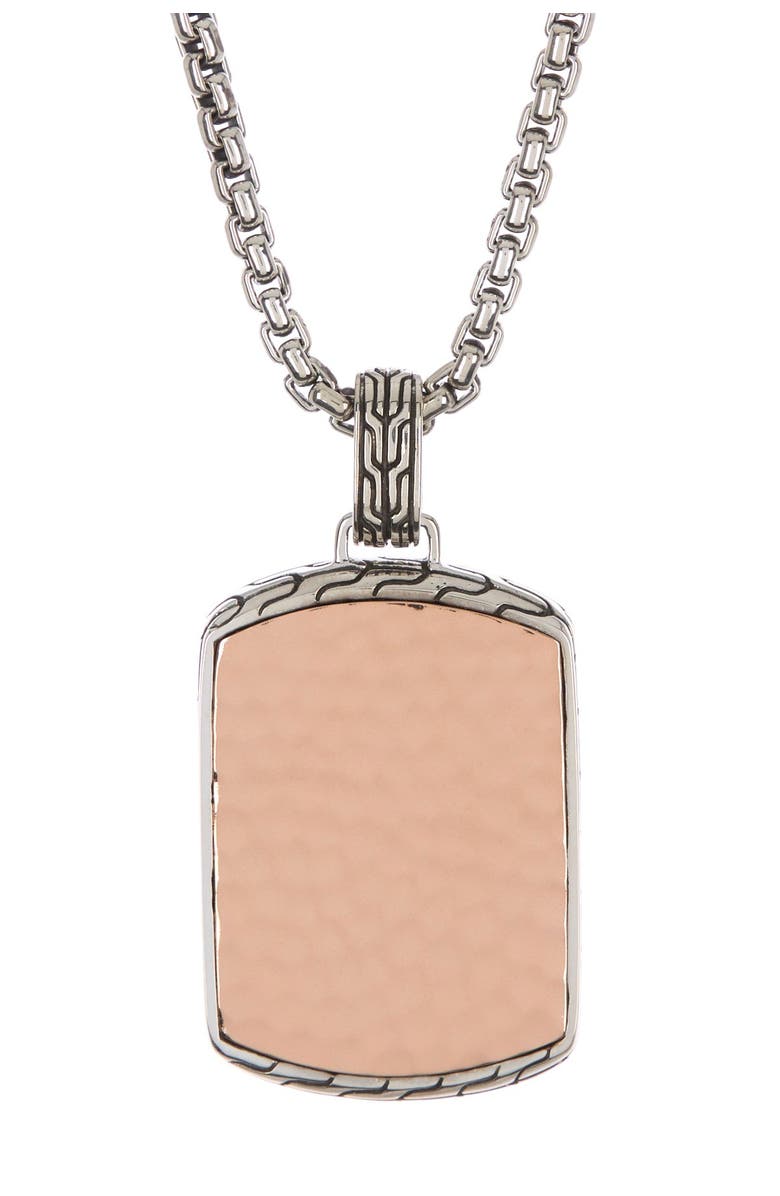 John Hardy Men's Silver Classic Chain Hammered Bronze Pendant Necklace ...