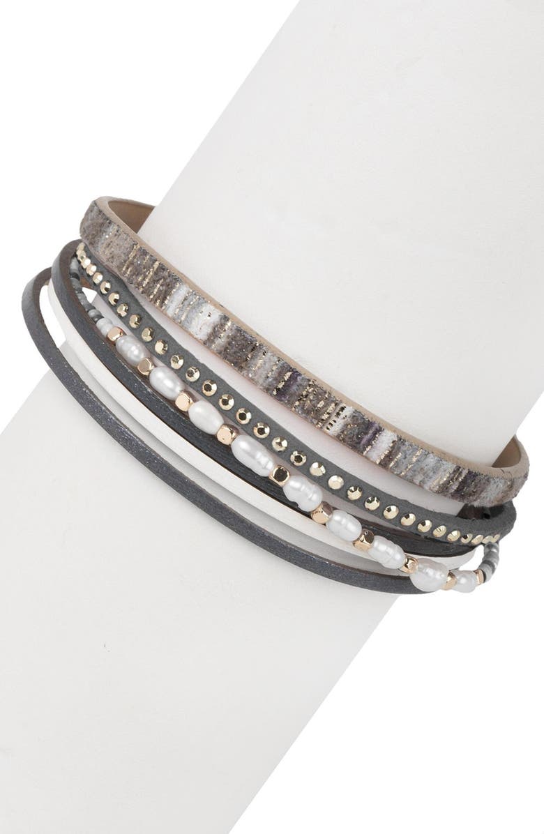SAACHI Delicate Strand Faux Leather Bracelet | Nordstromrack