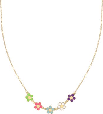 Bony Levy 14K Gold Enamel Flower Charm Necklace | Nordstromrack